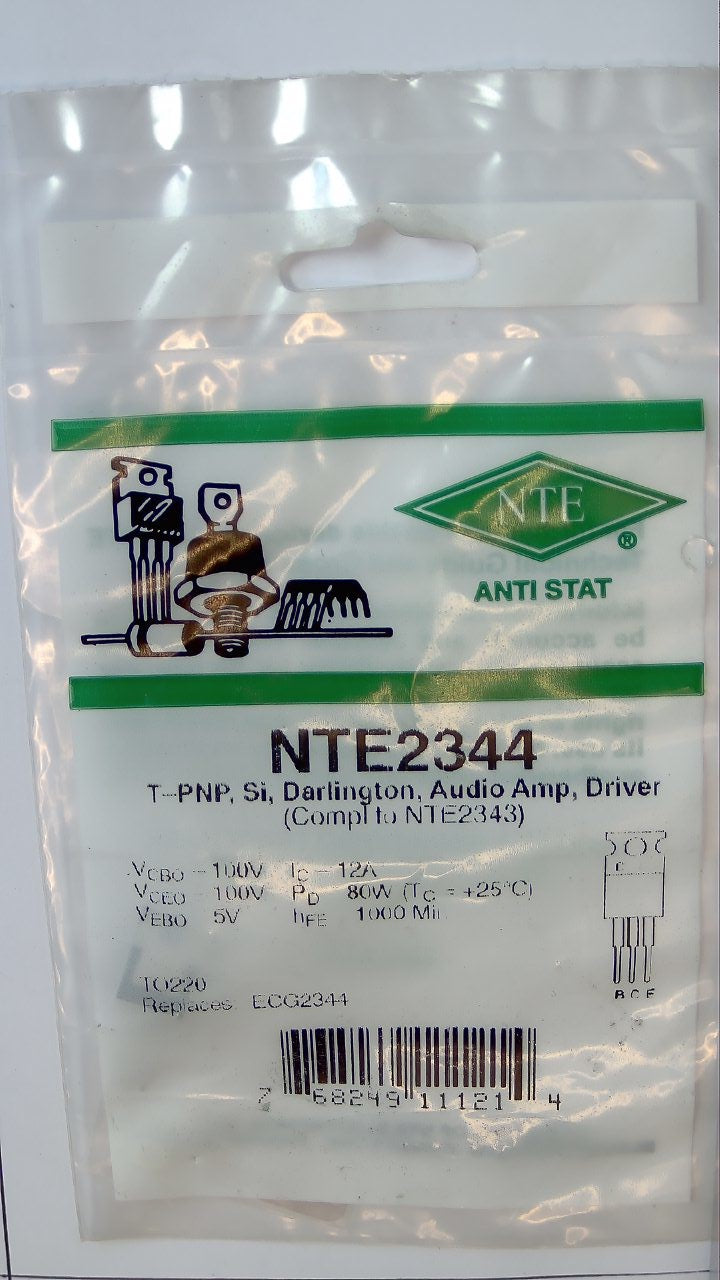 NTE2344 Audio Amp, Driver, T-PNP, Si, Darlington – TekShack