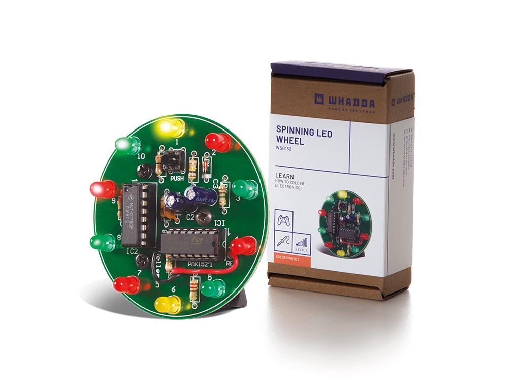 Spinning LED Wheel Solder Kit STEM Learning WSG152 | TekShack