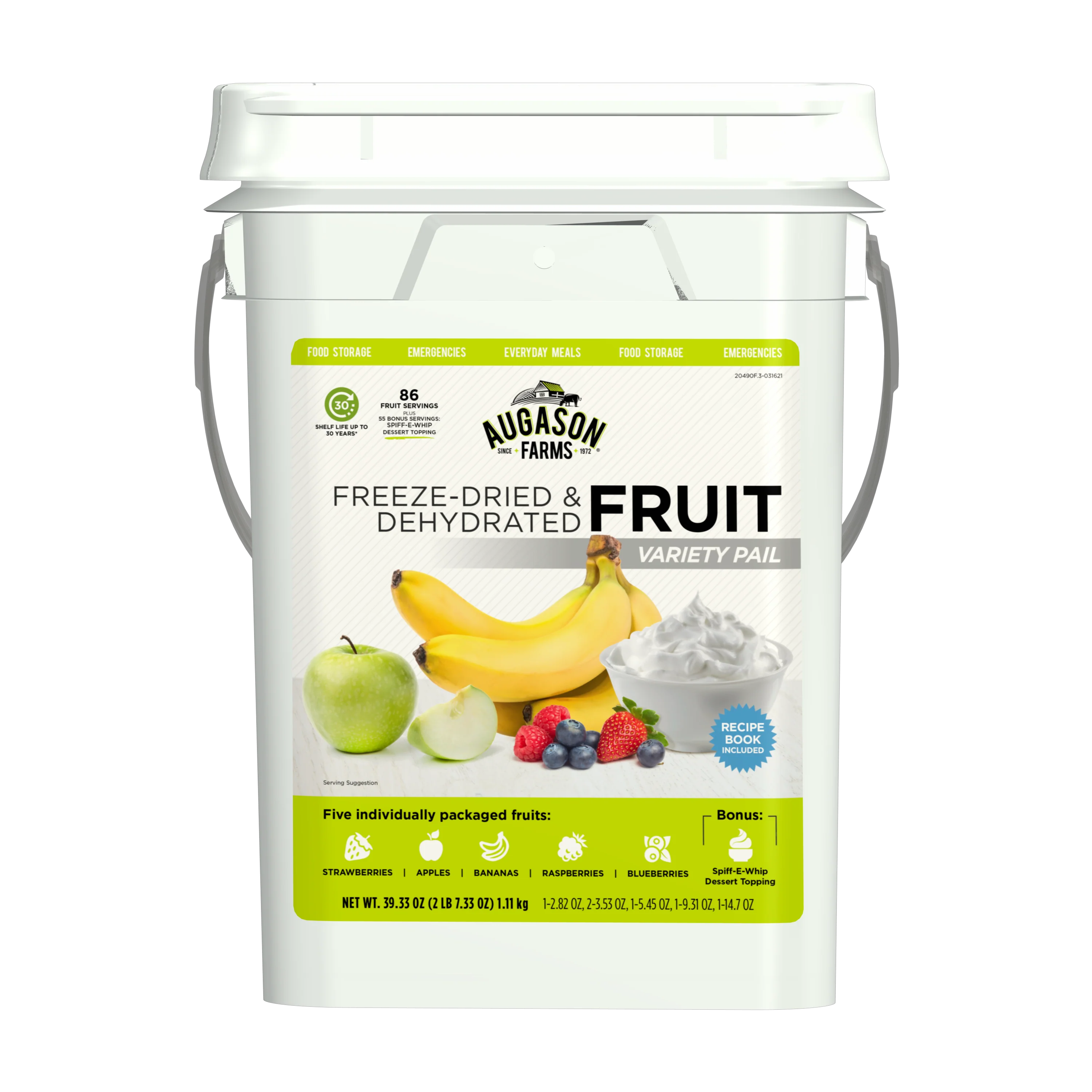 Fruit Variety Pail with Spiff-E-Whip & Recipe Book | TekShack