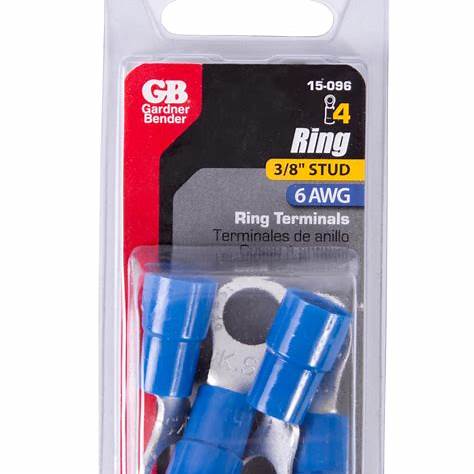 NOBLE TERMINAL RING LUG – VINYL 3/8" 6GA (5-PACK) #256 | TekShack