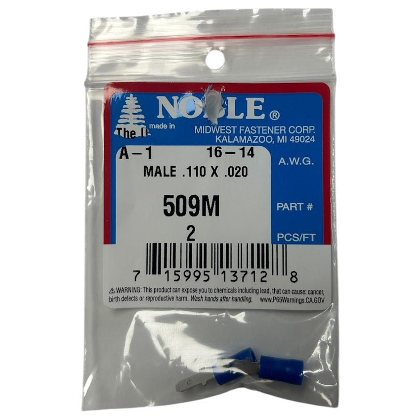 Noble Male Vinyl Disconnect Terminal – .110 Tab, 16-14 GA, 2-Pack #509M ...