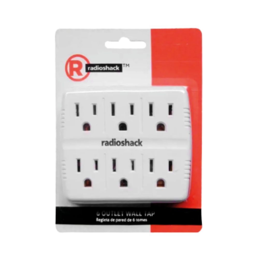 RadioShack 6-Outlet Wall Tap 6100825 White – TekShack