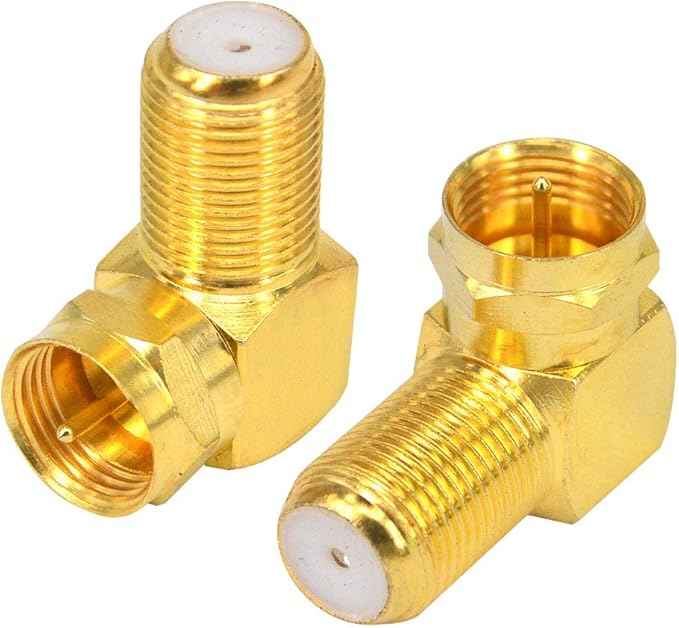 Radio Shack Right Angle F-Connector Adaptor Gold 2 Pack | TekShack