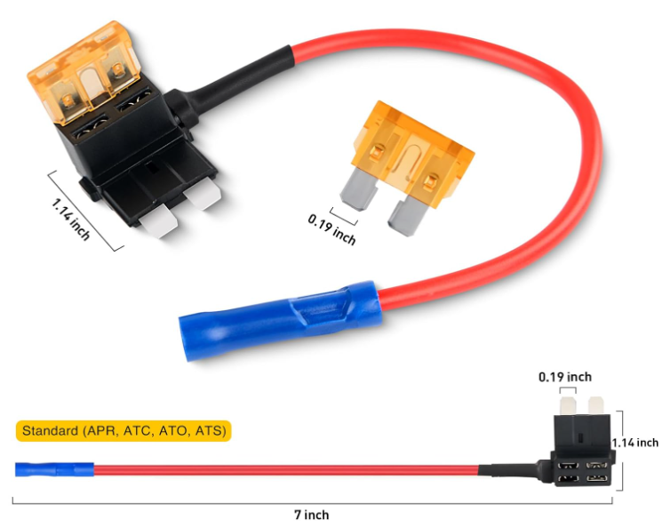 12V Car Add-a-Circuit Fuse TAP Adapter with 5 Amp Standard APR ATO ATC ...