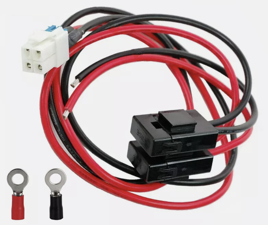 Dual Fused 4-Pin DC Power Cable with Ring Terminals – TekShack
