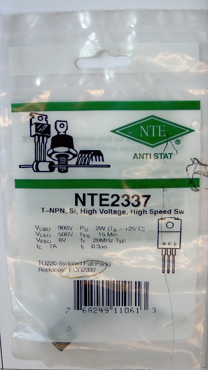NTE2337 High Voltage, High Speed Switch, T-NPN, Si – TekShack