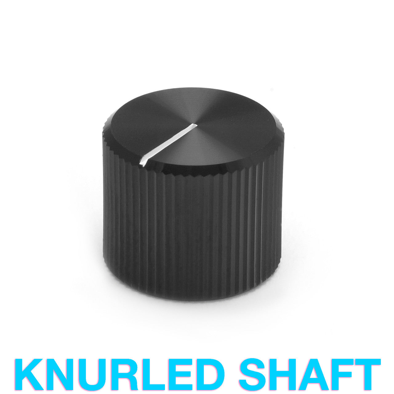 Potentiometer Knob Knurled Shaft Black Aluminum | TekShack