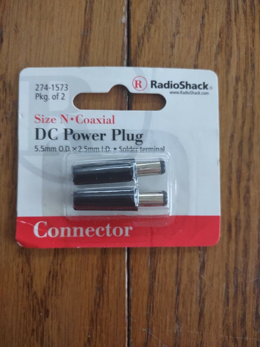 Radio Shack Coaxial DC Power Plugs, 2 Pack, 5mm OD x 2.1mm ID | TekShack