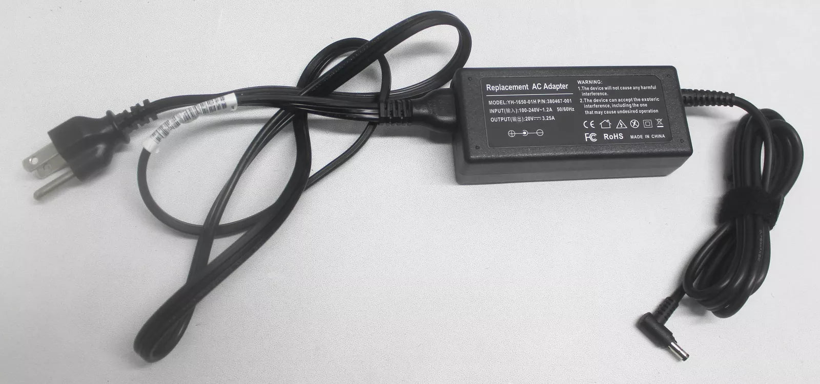 YH-1650-01H Generic Ac Adapter 100-240V 1.2A 50/60Hz 20V 3.25A – TekShack